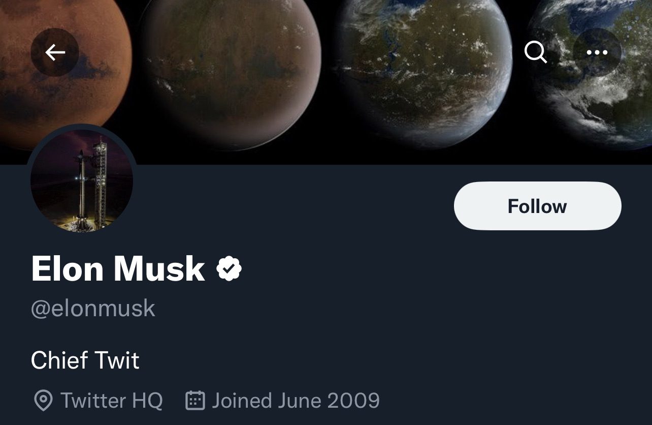 Elon Musk Changes Twitter Bio to ”Chief Twit”, Deal to Close Soon